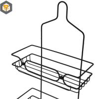 China Custom by 2D/3D/drawing 2 Tier Metal Black Bathroom Basket Organizer for Shower Caddy for sale