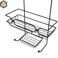 China Custom by 2D/3D/drawing 2 Tier Metal Black Bathroom Basket Organizer for Shower Caddy for sale