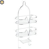China Custom by 2D/3D/drawing Dual Layer Bathroom Shampoo Storage Rack Wall Mount Shelving for sale