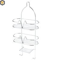 China Custom by 2D/3D/drawing Dual Layer Bathroom Shampoo Storage Rack Wall Mount Shelving for sale