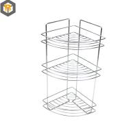 China Custom 2D/3D Drawing Bathroom Tools 3 Tier Shower Storage Rack Corner Standing Towel Caddy for sale