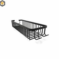 China 2D Custom Shower Caddy Black Rustproof Waterproof Shelf Baskets Strong Load Capacity for sale