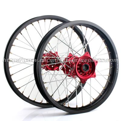 China OEM Aluminum Motorcycle Wheel Set With Hubs Stainless Steel Spokes for sale