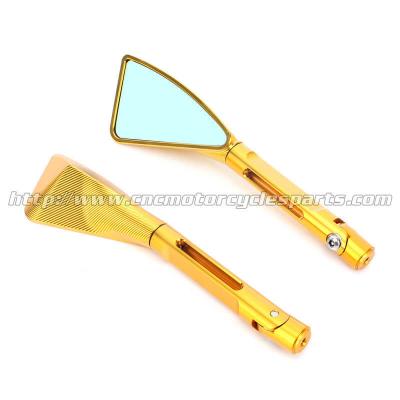 China Wide Angle Billet Motorcycle Rear View Mirrors With Aluminum Alloy T6 And Blue Glass for sale