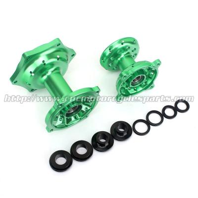 China Aluminum Alloy Dirt Bike Parts Motorcycle Hub Set Kawasaki KX125 KX250 Green for sale