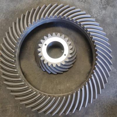 China Customized Bevel Gear Heat Treatment Low Carbon Steel 12-40mm Module 200-1700mm Diameter for sale