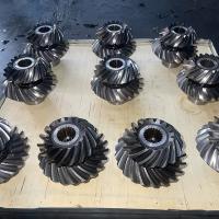 China Custom Middle Carbon Steel Helical Gear with Grinned Surface Finish Teeth Number 12-40 Modulus 200-1700mm Diameter for sale