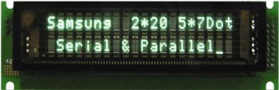 China VFD Dot Matrix Display Module 20 Characters 2 Lines 20T201DA1 700 cd/m² for sale