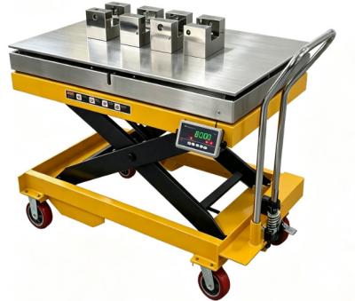 China 304 Stainless Steel Hydraulic Table Lifter Scale 2000kg 1100mm Max Lift IP68 Waterproof Digital Weighing Platform for sale