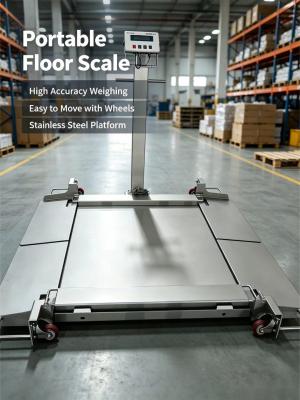 China Portable SUS304 Stainless Steel Floor Scale 500kg 800x800mm IP68 Washdown High Accuracy Digital Weighing for sale