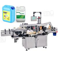 China Double Sided Automatic Front Back Sides Flat Labeling Machine For Square Plastic Gallon for sale