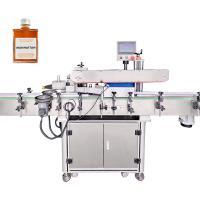 China Glass Whiskey Square Bottle Side Labeling Machine Self Adhesive Sticker Assembly Line for sale