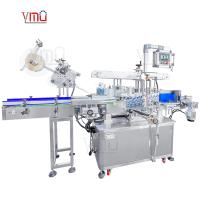 China YM630 3 heads Fully Automatic Roll to Roll three sides Flat Square Bottle Labeler for sale
