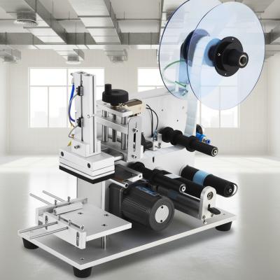 China Manual Label Machine Semi-Automatic Desktop Flat Labeling Machine for Cardboard Box Flat Bottle Labeler Machine Applicator for sale