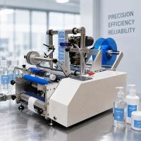 China Label Placer Manual Machine Semi-automatic Fruit Juice Red Wine Water Bottle Labeling Machine For Food Chemicals for sale