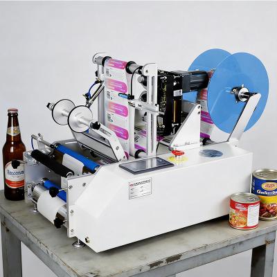 China Semi Automatic Bottle Labeling Machine Desktop Glass Plastics Round Bottle Labeling Machine for Juice Wine and Perfume Bottles for sale