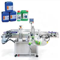 China Automatic Chemicals Bucket Sticker Applicator Machine Cleaning Agents Lubricants Labeling Machine For Bottles for sale