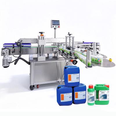 China Hot Selling Automatic Square Bottle Label Machine 5L 10L 20L Bucket and Bottle Sticker Labeling Machine with CE Certification for sale