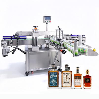 China Automatic 3 Side Labeling Machine Wine and Oil Stickers Labeling Machines with Automatic Label Dispenser for Bottle Labeler for sale