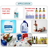 China Automatic Chemicals Bucket Sticker Applicator Machine Cleaning Agents Lubricants Labeling Machine For Bottles for sale