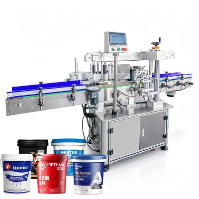 China New Design Automatic Bottle Labeling Machine Paint and Fertilizer Labeling Machine for Jars Bottles and Buckets for sale