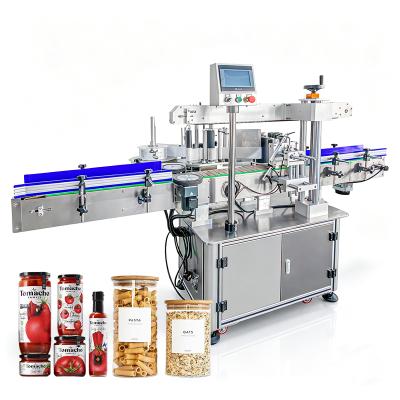 China High Accuracy Automatic Glass and Plastic Round Bottle Labeler Snacks Sauces and Honey Labeling Machine for Bottles and Jars for sale