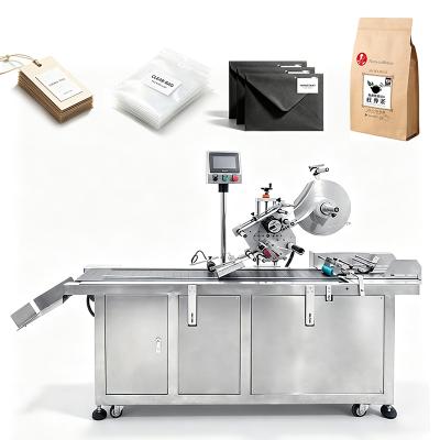 China Full Automatic Box Labeling Machine Tea Bags and Paper Boxes Flat Label Applicator Machine for sale