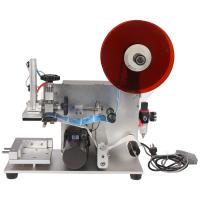China Flat Tabletop Cryo Vial Labeling Machine Semi Automatic Tube Labeler For Carton Bottle for sale