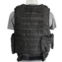 China Safety Adjustable Black Vest Protective Jacket with Molle System in Polyester Fabric for sale