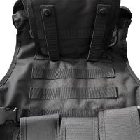 China Safety Adjustable Black Vest Protective Jacket with Molle System in Polyester Fabric for sale