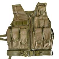 China Multi-functional Khaki/Tan Protective Vest with Multiple Pouches and Mesh Liner 1.6 kg for sale