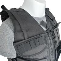 China Comfortable Protective Black Vest with multiple Pouches for Body and Equipment Fabric for sale