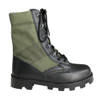 China Men's Green Oxford Boots Waterproof Training Botas Made of Oxford Cloth and Genuine Leather for sale