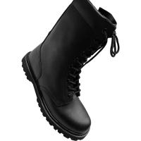 China Outdoor Activities Made Comfortable with Men's Oil Resistant Black Leather Boots for sale