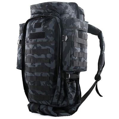 China Outdoor Beach Hiking Camping 70L Black Color Backpack with Zipper Hasp Closure for sale