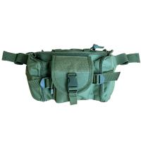 China Interior Compartment Green Color Multi Function Waist Bag with Characters Pattern Type for sale