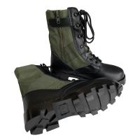 China Panama Green Canvas Leather Combat Style Jungle Boots with Side Zipper and Affordable for sale
