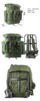 China 50L Capacity Green Oxford Fabric Travelling Backpack with Metallic Frame and 600*900D for sale