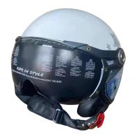 China ABS White Motorbike Helmet for Riding with/without LED Long-Lasting Performance for sale