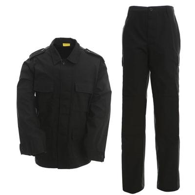 China Customized Ripstop T/C 65% Polyester 35% Cotton BDU Suit Black No Logos for sale