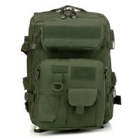China Large Capacity Green Outdoor Travel Backpack with Zipper Closure and Air Cushion Belt for sale