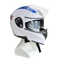 China White ABS Motorcycle Riding Helmet with Full Face PC Shield Customizable for sale