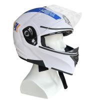 China White ABS Motorcycle Riding Helmet with Full Face PC Shield Customizable for sale