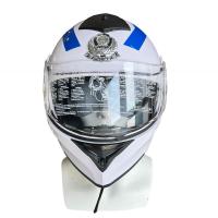 China White ABS Motorcycle Riding Helmet with Full Face PC Shield Customizable for sale