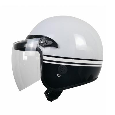 China Half Open Face Retro Motorcycle Helmet for Head Protection White and Customizable XL for sale
