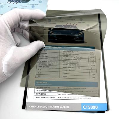 China 92%IR Cut Auto Tint Window Film UVR99% Nano Ceramic Car Window Tint Film for sale