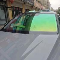 China Green Gold Colored Window Film VLT%75 Car Chameleon Rainbow Coloured Window Tint Film for sale