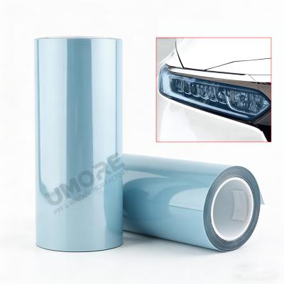 China 1.52*15m PPF Automotive Headlight Film Roll Anti Scratch Light Blue 99% UV Protection for sale