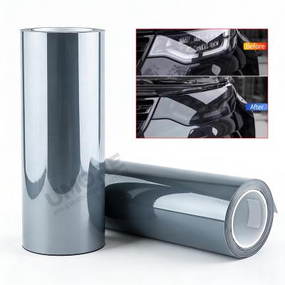 China Light Grey Car Headlight Film 7.5mil 99% UV/90% IR Rejection Self Repair Prevent Bubble for sale