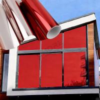 China Red Silver Reflective One Way Privacy Window Film , 90% Heat Control Window Film For Building for sale